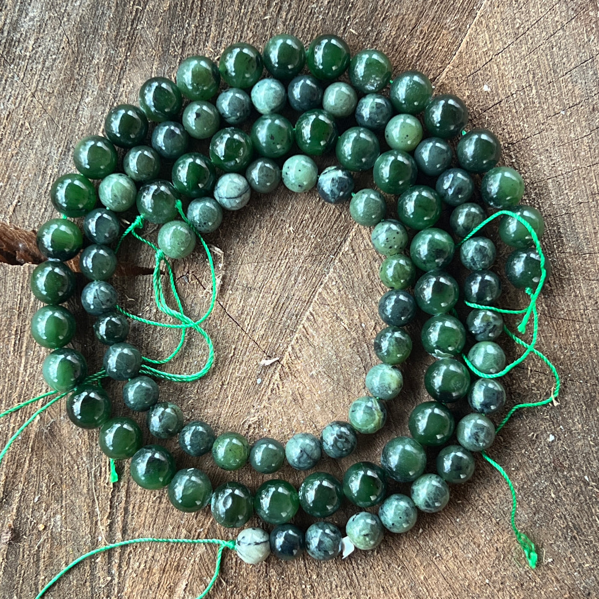 Sirag margele pietre semipretioase sfere JAD VERDE NEFRIT – DRUZY