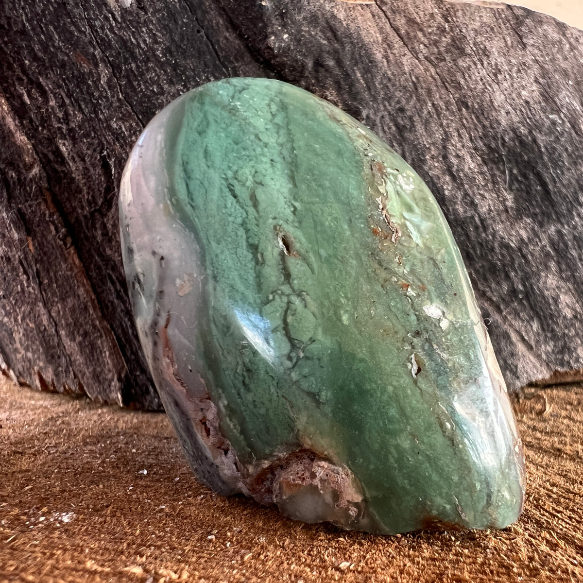 Crisopraz smarald palmstone model 16 din Zimbabwe – DRUZY