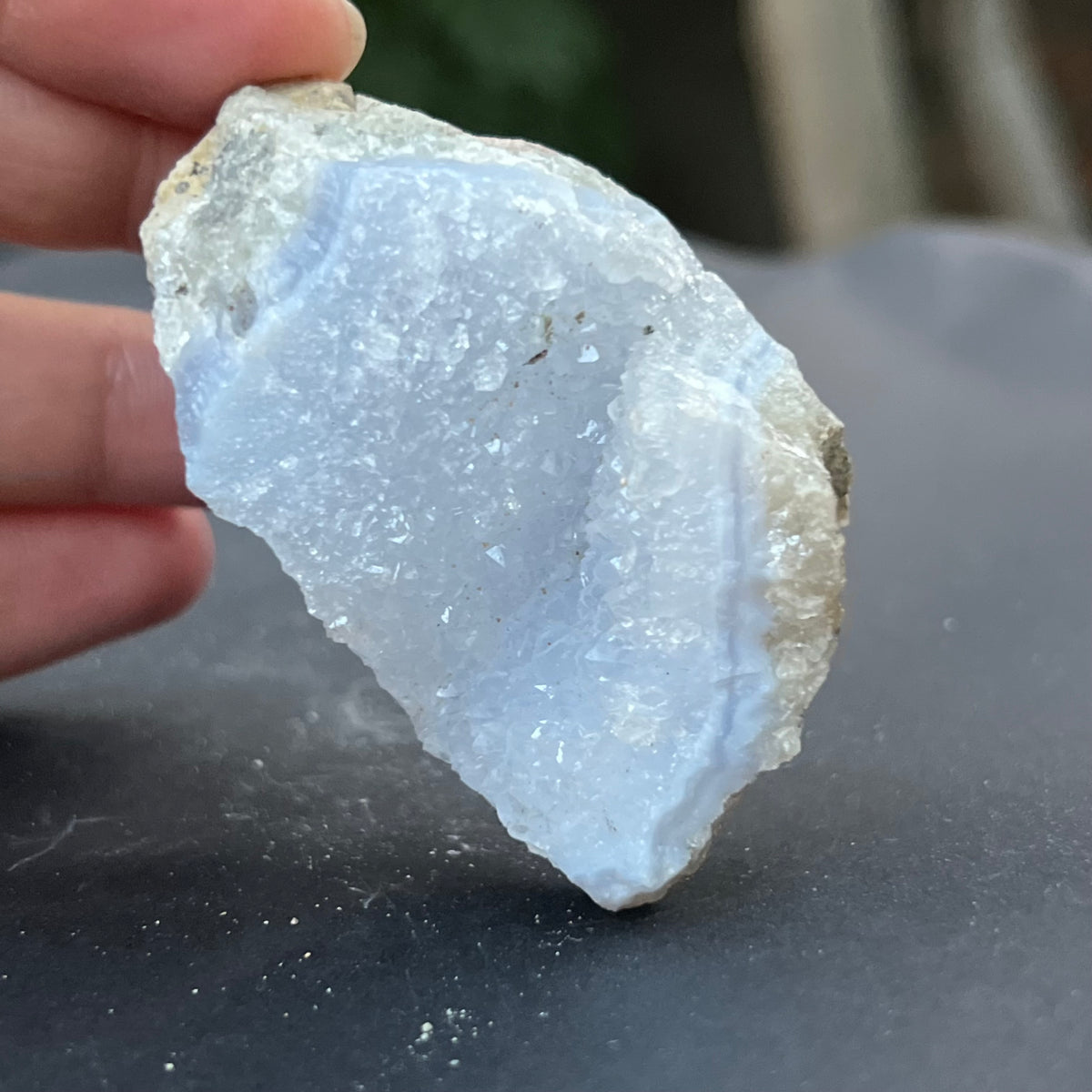 Calcedonie albastra /blue lace/ agat albastru piatra bruta model Af3 ...