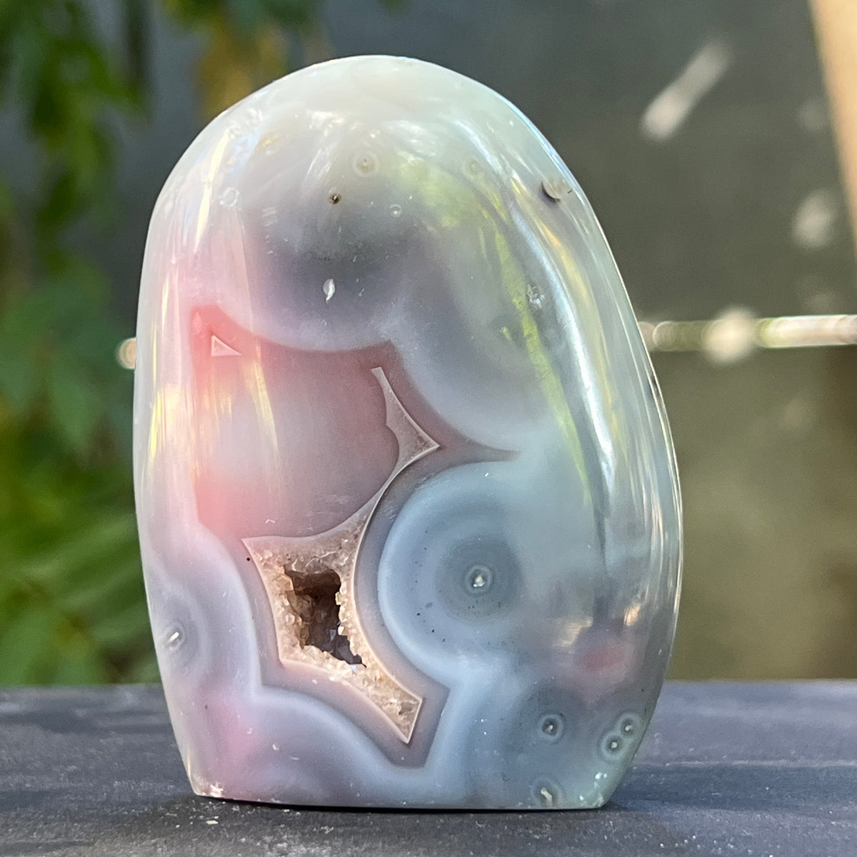 Sculptura agat de Botswana, agat river, unicat | Model 5 – DRUZY