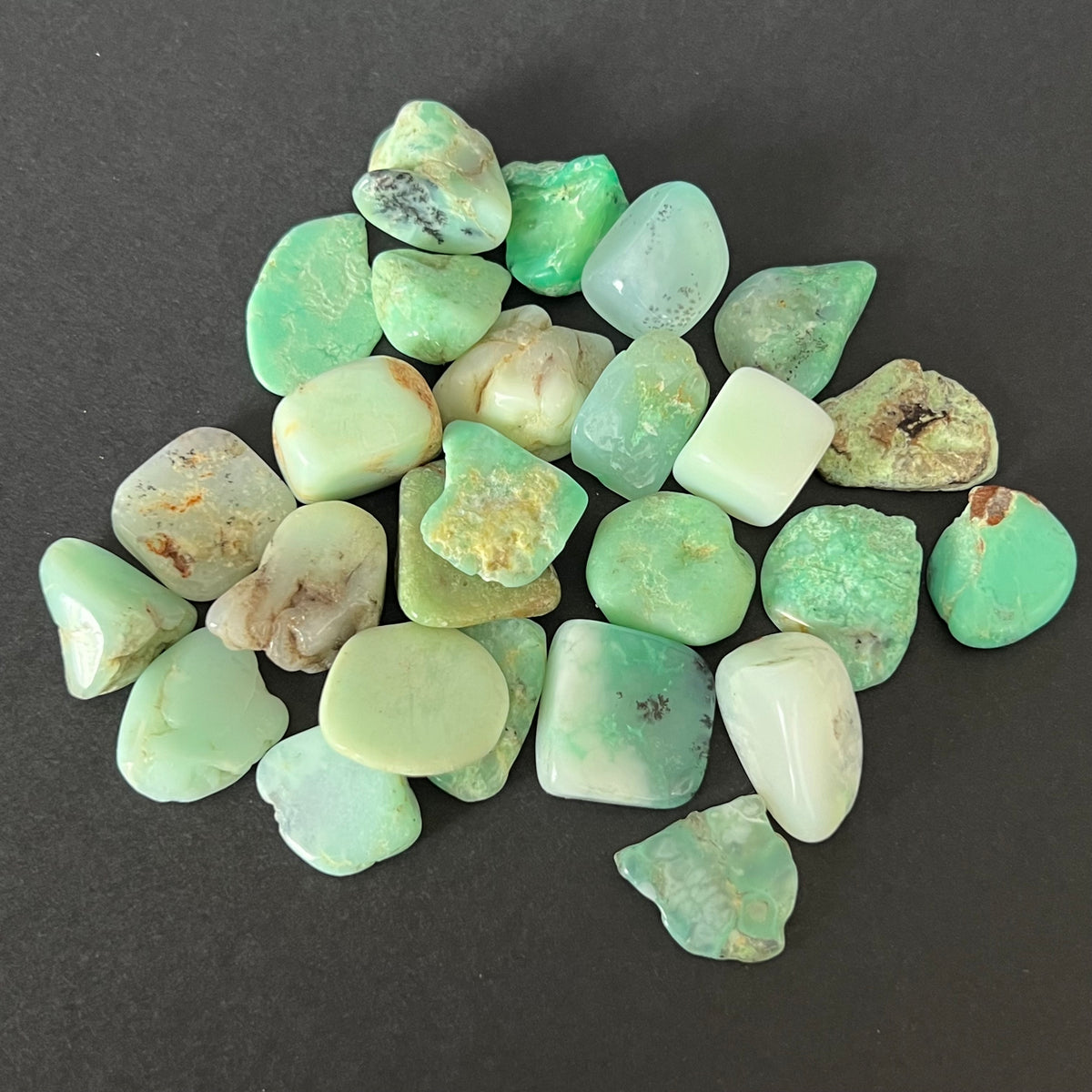 Crisopraz Australia piatra rulata verde pal – DRUZY