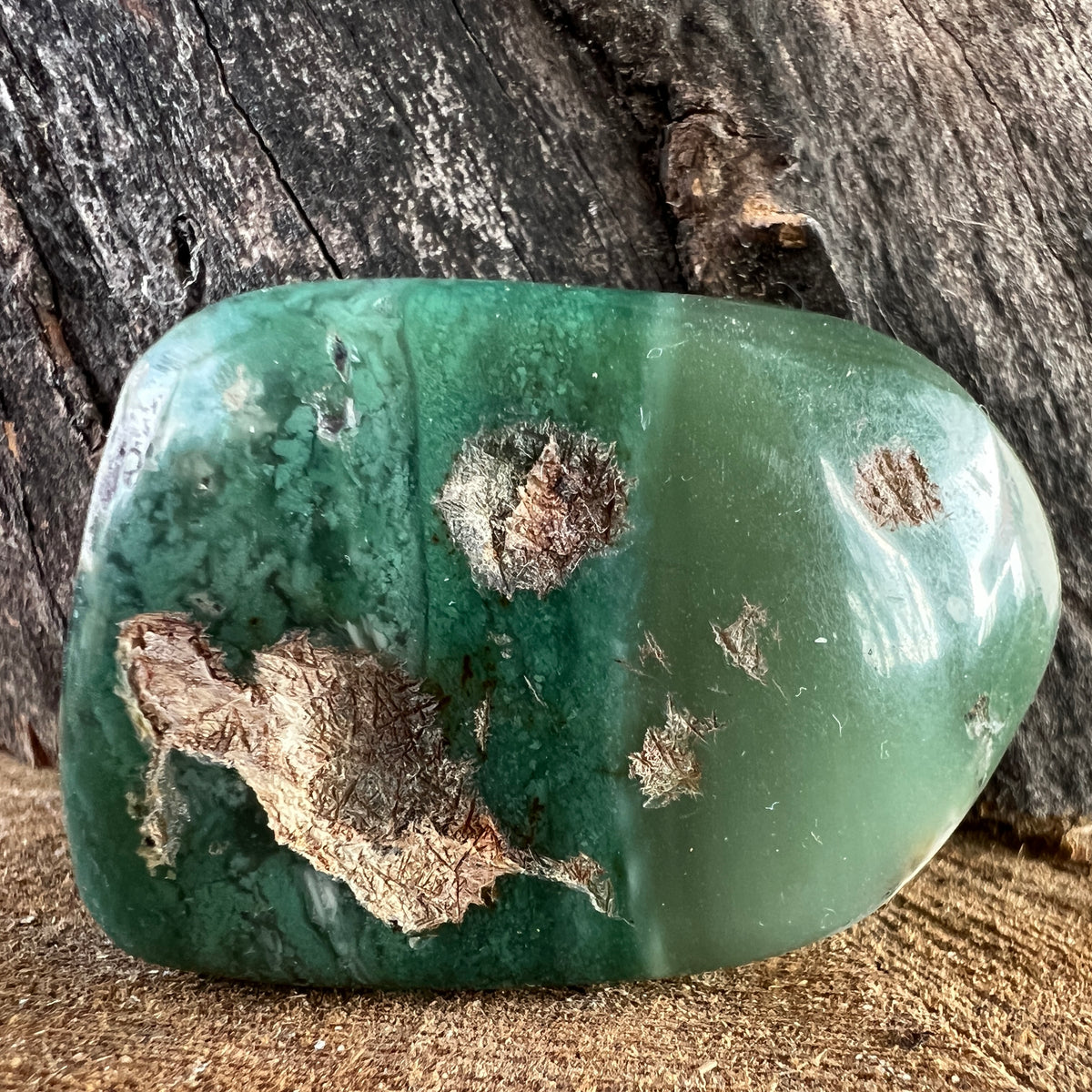 Crisopraz smarald palmstone model 20 din Zimbabwe – DRUZY