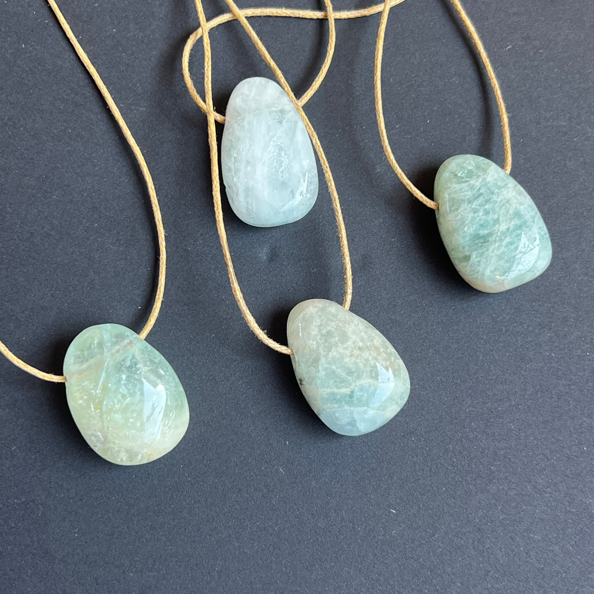 Colier pandantiv acvamarin DROP, pietre semipretioase, DRUZY.RO