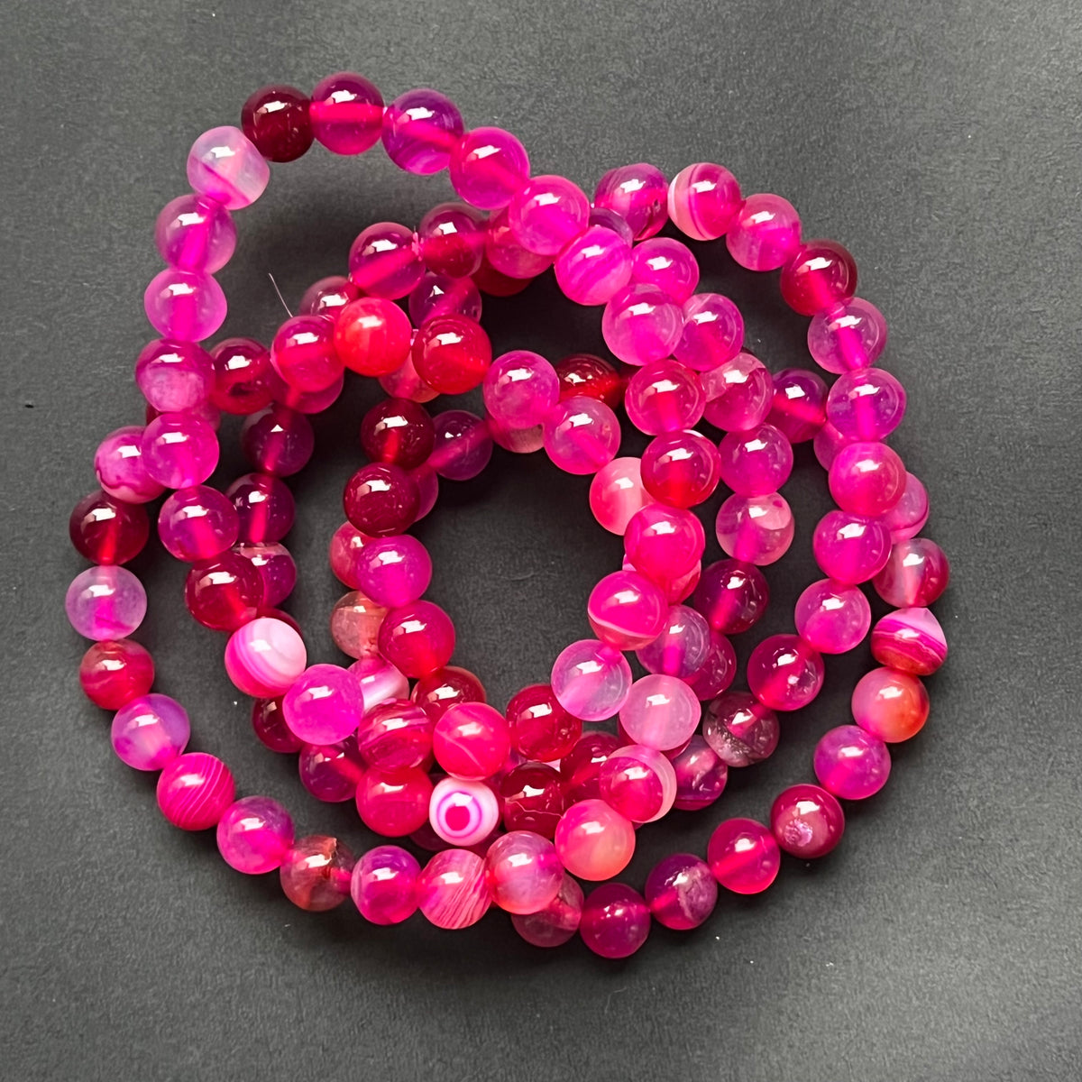 Bratara agat roz 8 mm, DRUZY.RO