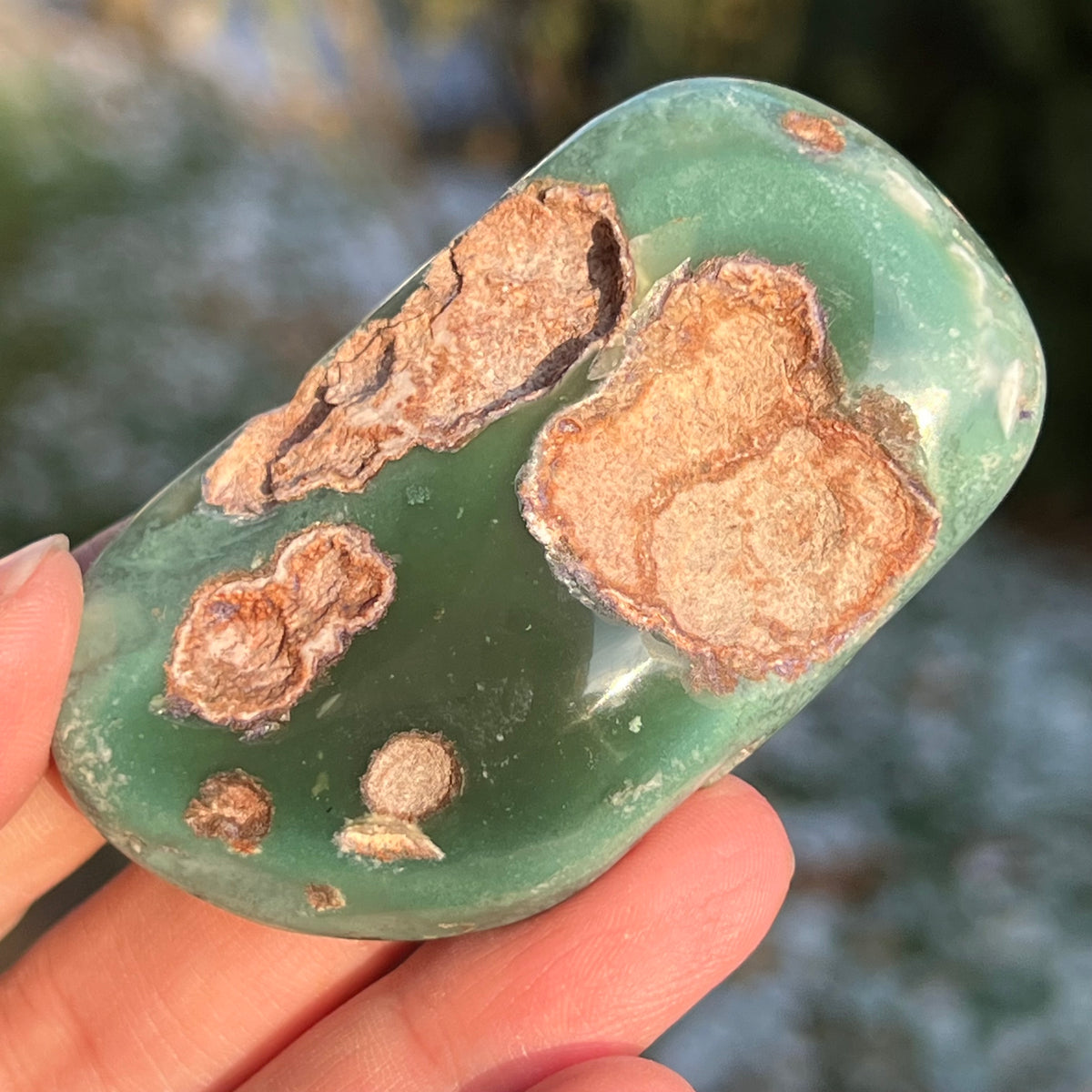 Crisopraz smarald palmstone model 4 din Zimbabwe – DRUZY