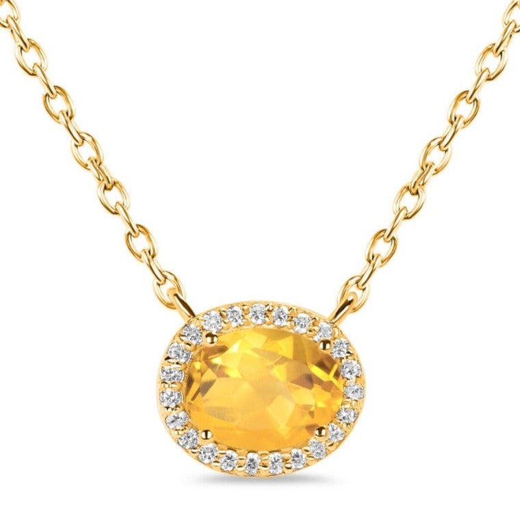 Colier citrin placat cu aur – DRUZY