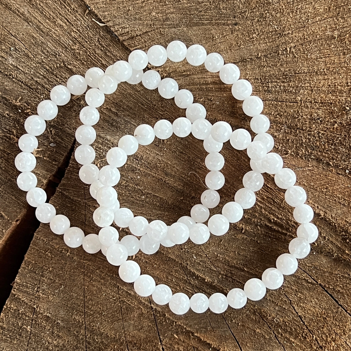 Bratara jad alb mat 6 mm, DRUZY.RO