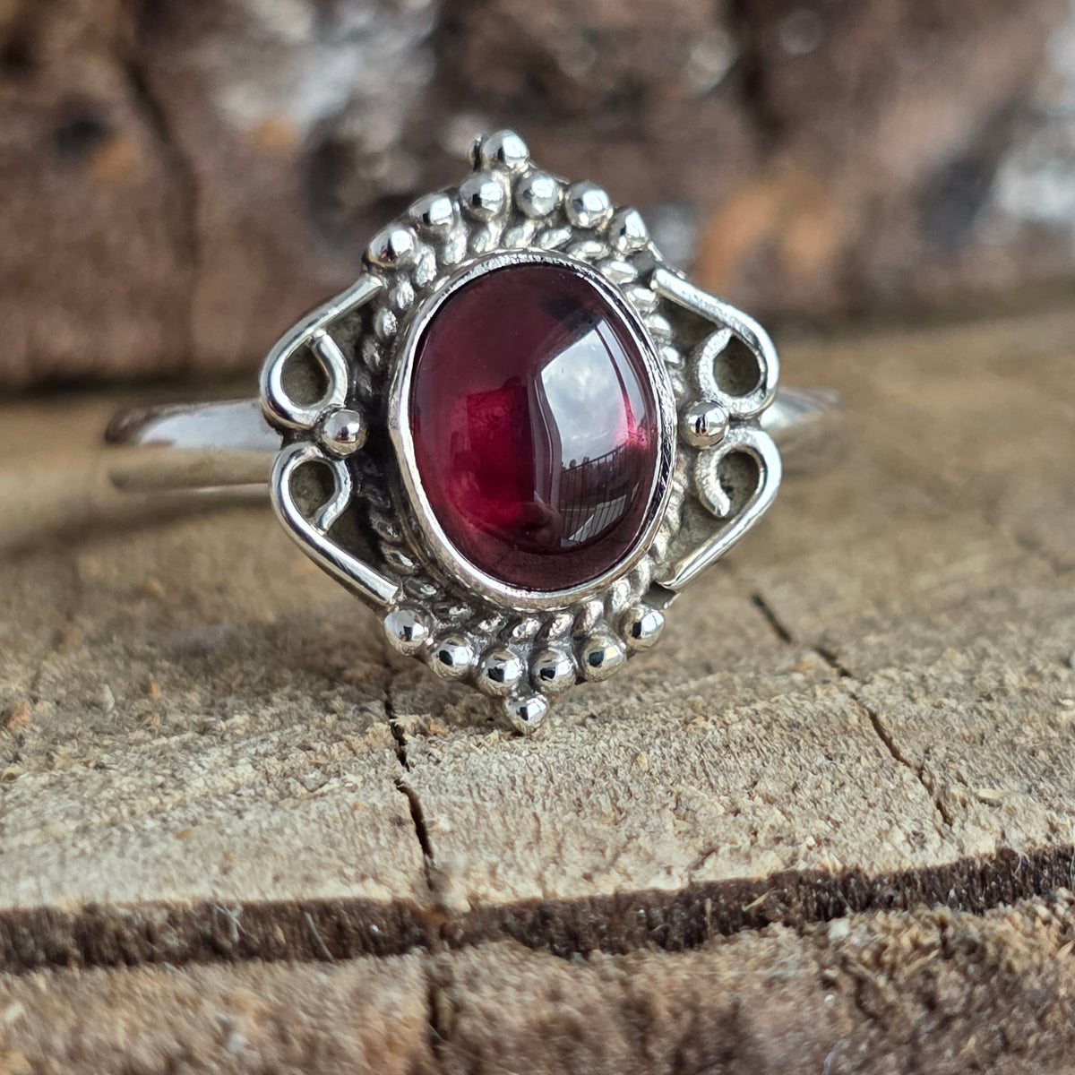 Inel argint granat | GRACE – DRUZY