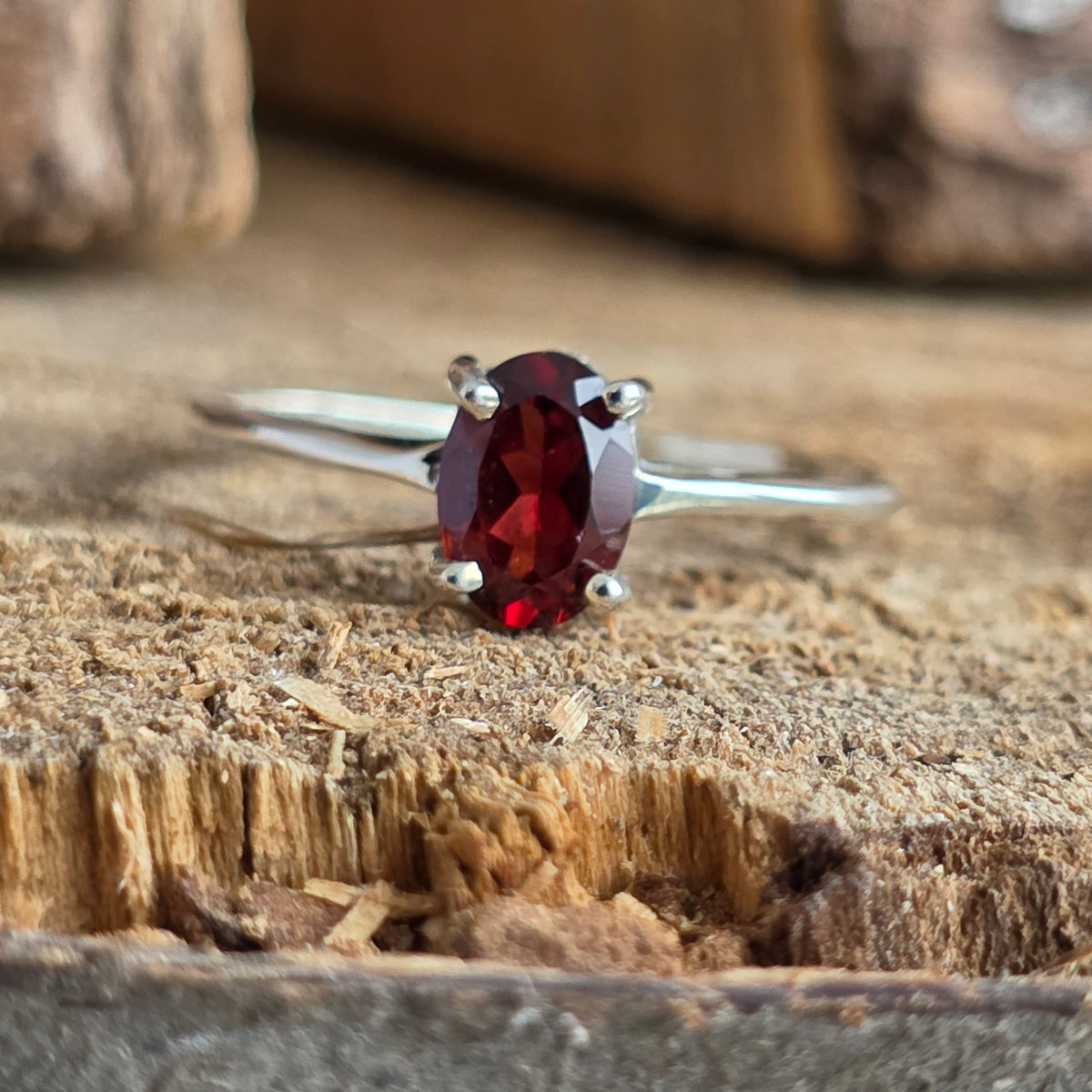 Inel argint granat | CELESTE – DRUZY